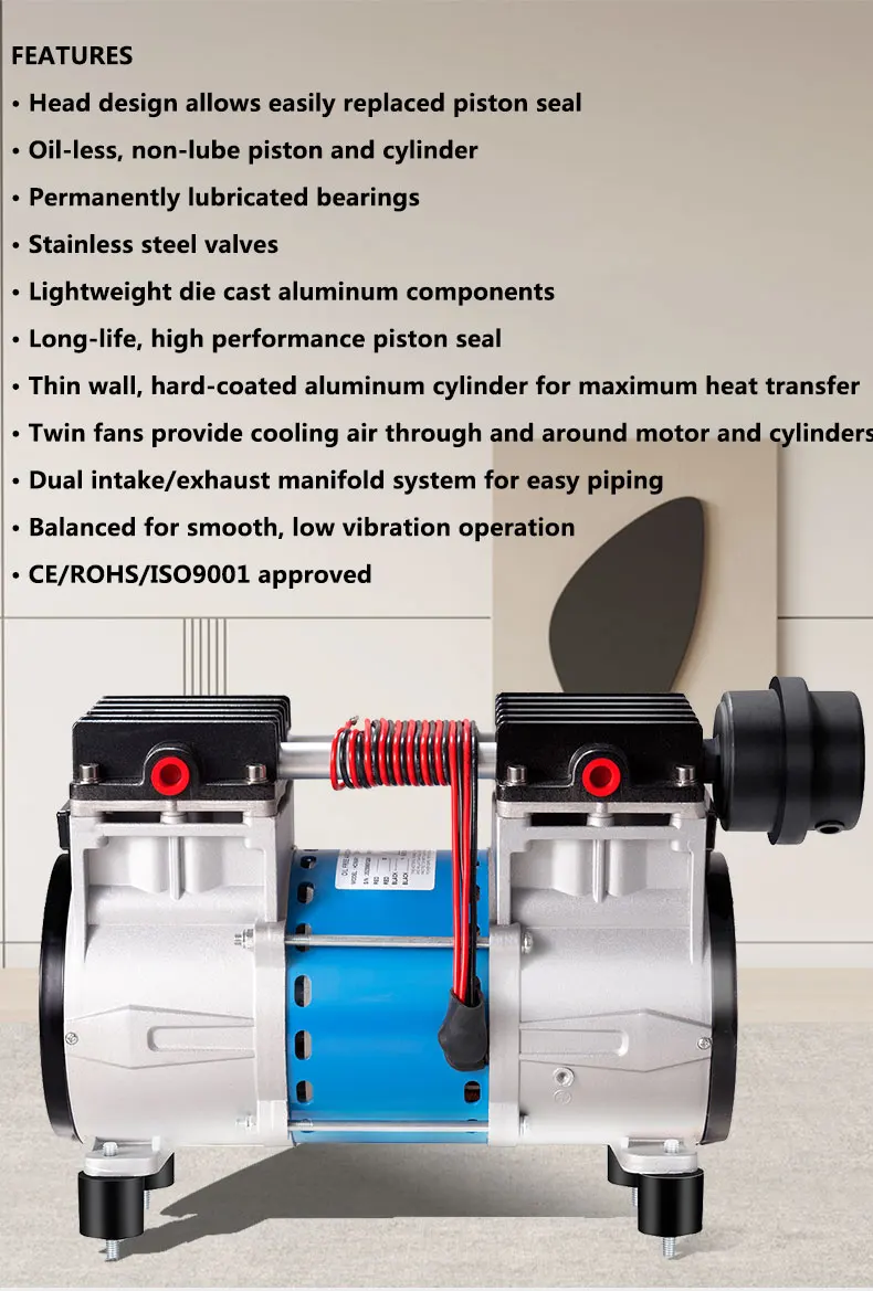 New Design 2024 470w Small Compressor 110v air Compressor Oil Free Pump ...