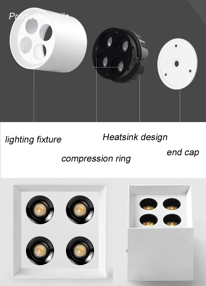 8W LED Surface Mounted Grill Light Spotlight Linear Downlight
