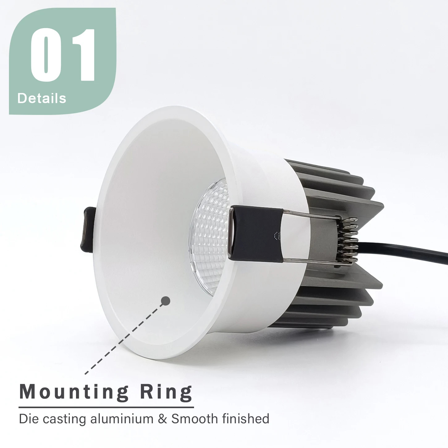 White Small Surrounds Indoor Spotlight Ceiling 7W Down Light Dimmable ...