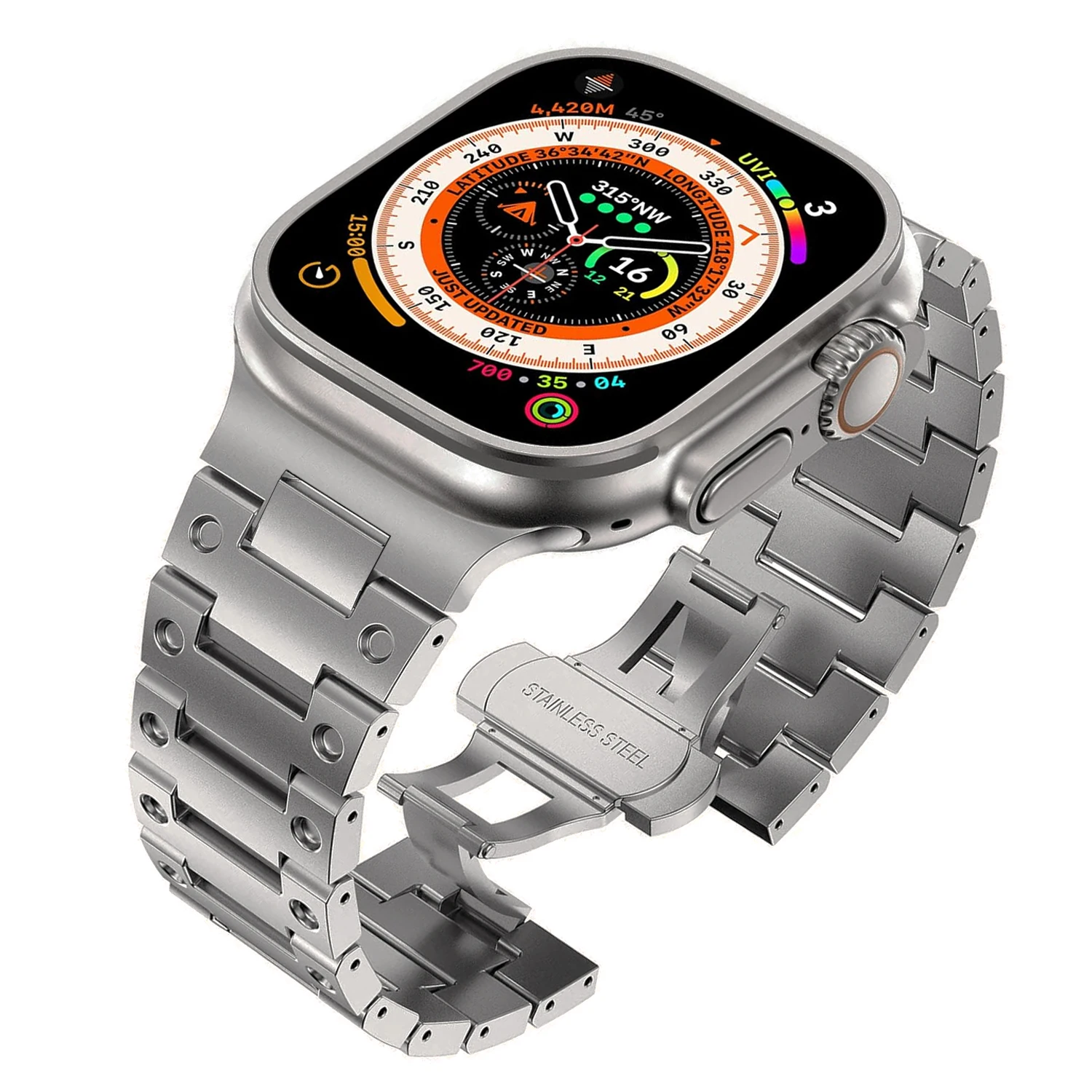 Custom Titanium Color Stainless Steel Watch Band for Apple Watch