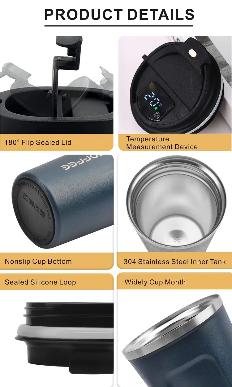 Smart Cup - LED Temperature Display Stainless Steel Mug