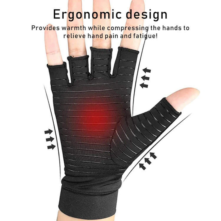 Top Design Hand Fingerless Pink Color Heated Spandex Compression ...