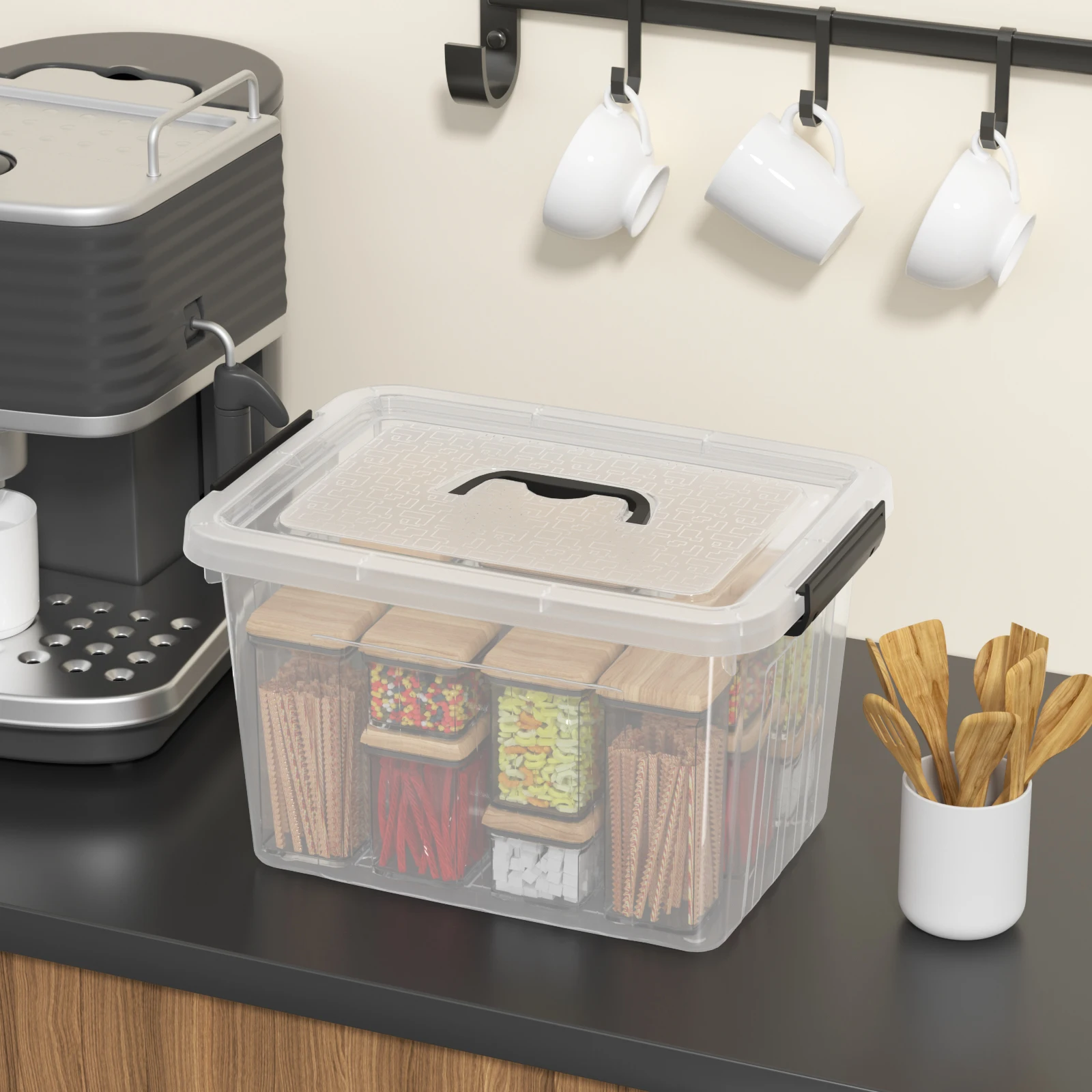 Clear Plastic Storage Box With Lids Clothing Storage Box For 25 Litre ...