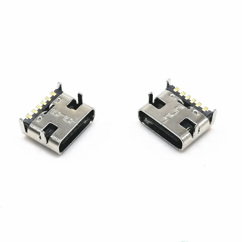6 Pin Smt Socket Connector Micro Usb Type C 3.1 Female Placement Smd ...