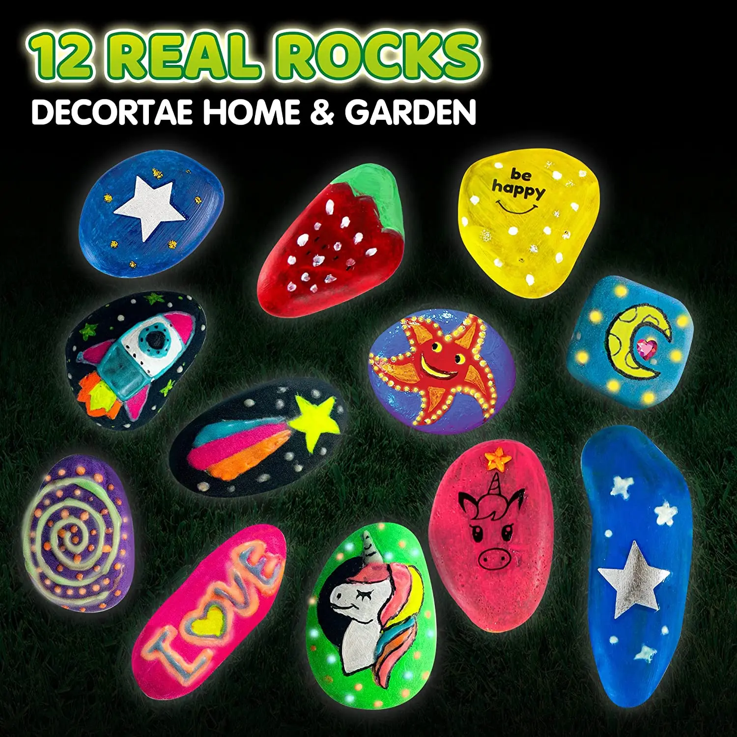 Diy Stone Rock Painting Kit With Brushes Irregular Stone Base For Diy ...