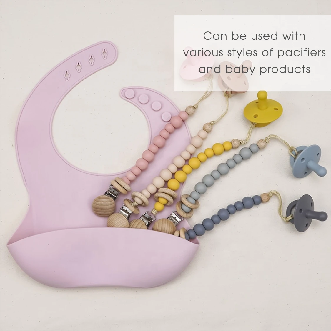 Wholesale Customization Chewable Soft Pacifier Holder Clip Silicone ...