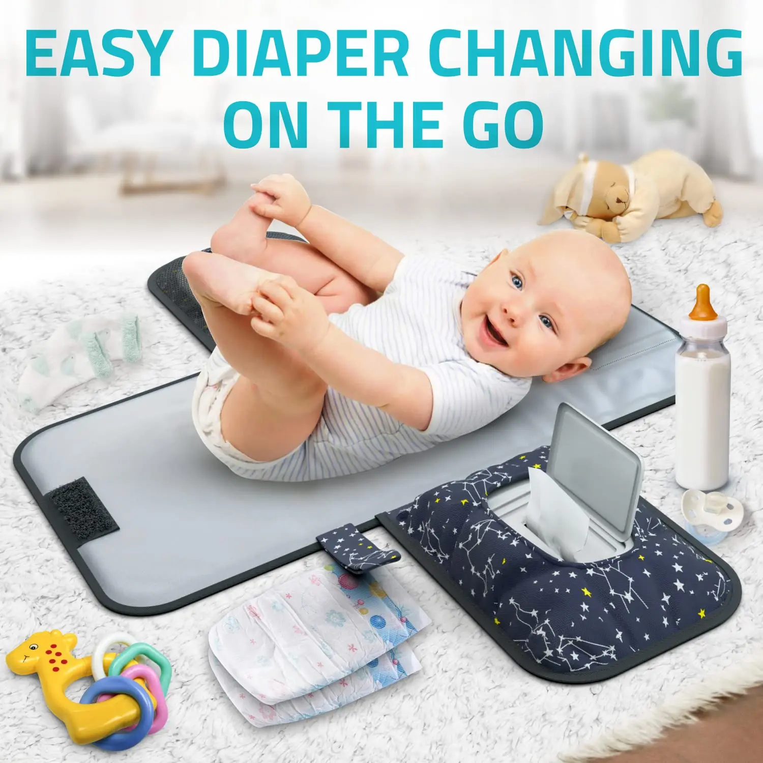 Baby Portable Diaper Changing Pad - Baby Changing Pad & Diaper Changer ...