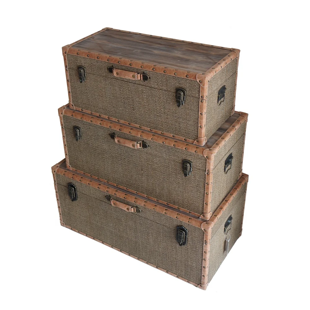 Trunks Storage Chest Boxes Sets Large Canvas Surface and Decorative ...