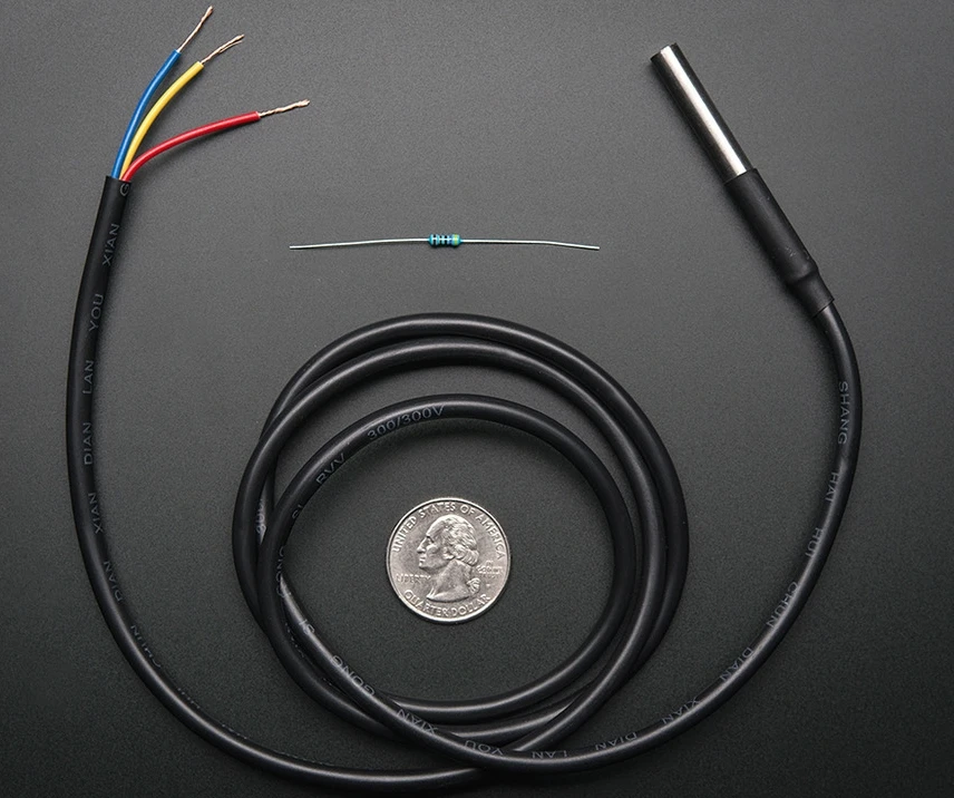 Ds18b20 Temperature Sensor 1 Meter Length Waterproof 1-wire Ds18b20 ...