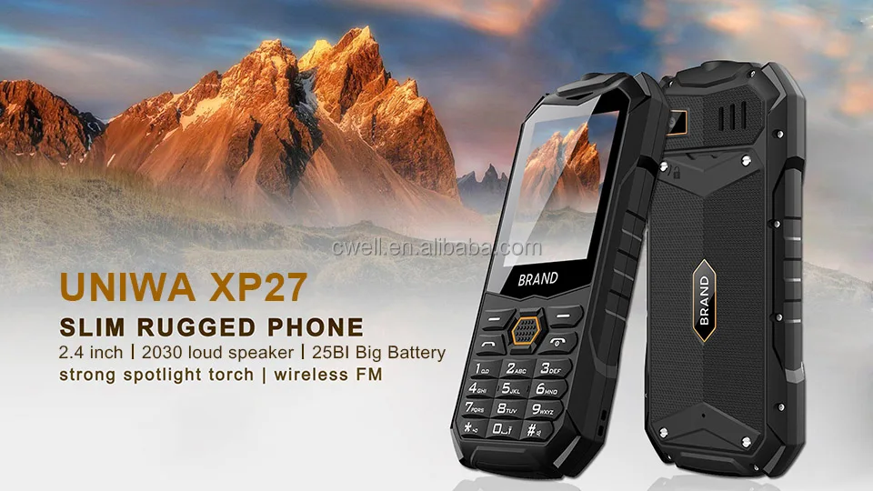 Uniwa Xp27 Feature Phone 2.4 Inch Rugged Long Standby Ip68 Waterproof Dual Sim Card With Keypad ...