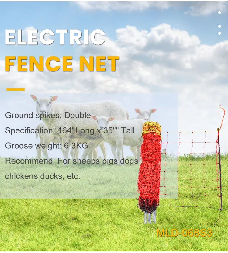 Sustainable 90cm Height Farm Electric Sheep Netting with Double Spike ...