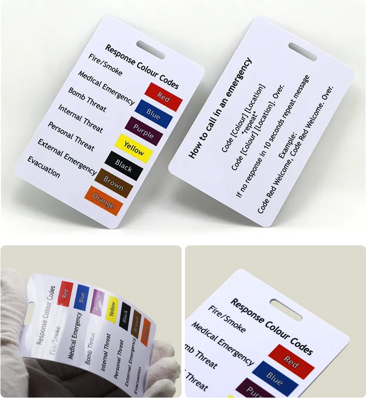Custom Printed Hospital Nurse Plastic PVC Reference Card