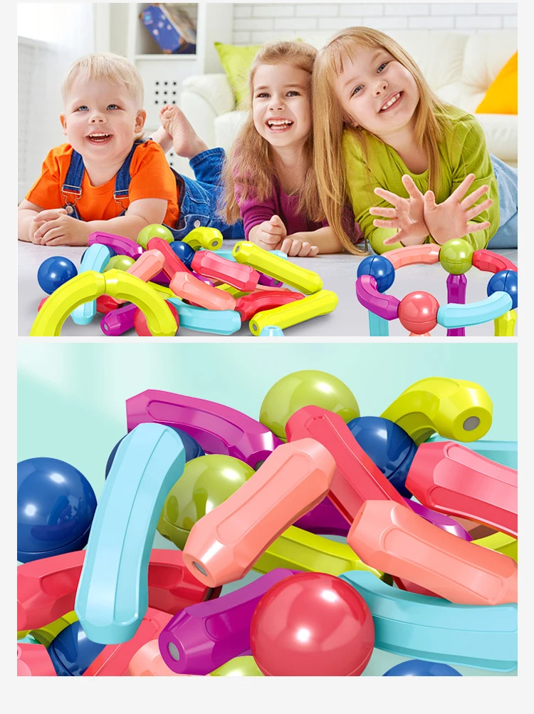 64PCS Large Kids Building Blocks - Vintage Plastic Toys