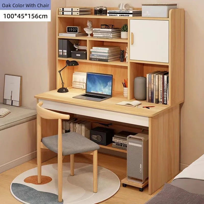 Simple Writing Desk with Integrated Bookshelf - Perfect for Home Office