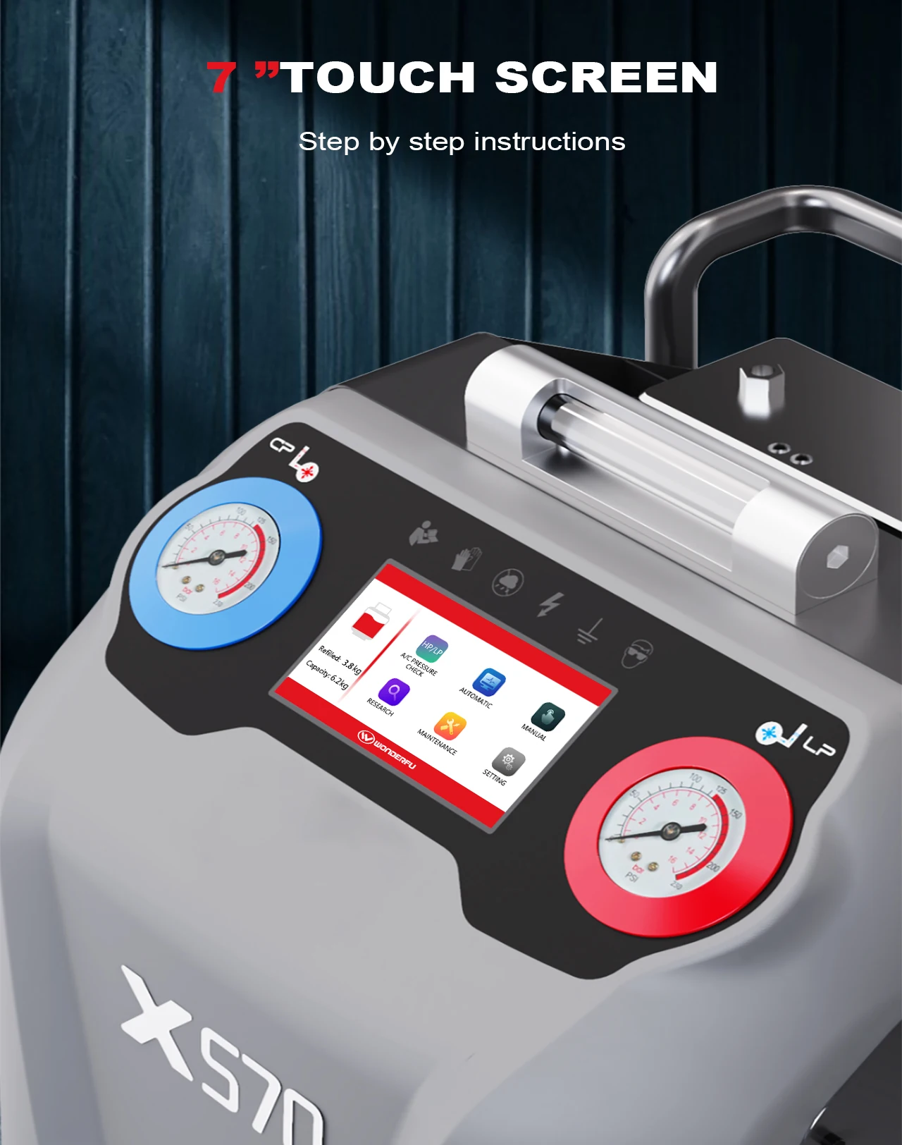 X570 AC R134a Recovery & Filling Machine - Precision & Efficiency