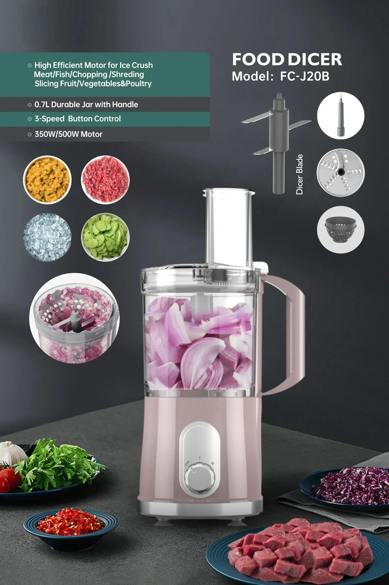 Food Dicer High Quality Multifunction Household Food Meat Slicer Dicer ...