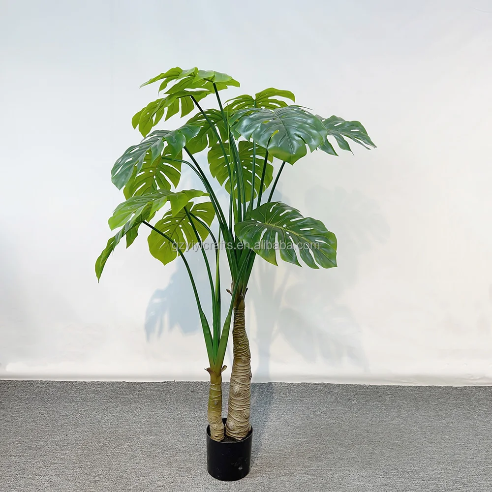 Decorative Monstera Leaf Plastic Plants Bonsai Artificial Monstera ...