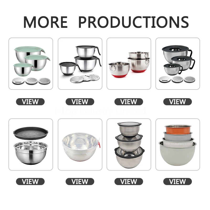 Custom Logo Stainless Steel Salad Bowl With Lid Mixing Bowl Set ...