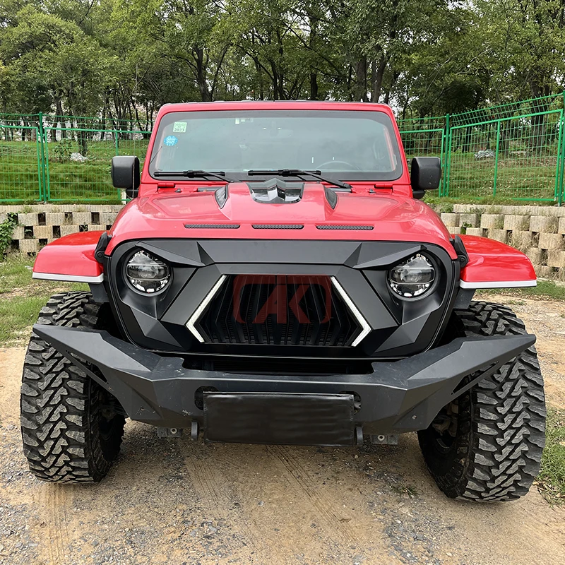 JL Grill to Jk Front Shark Grille Angry Grill for Jeep Wrangler JK 2007 ...