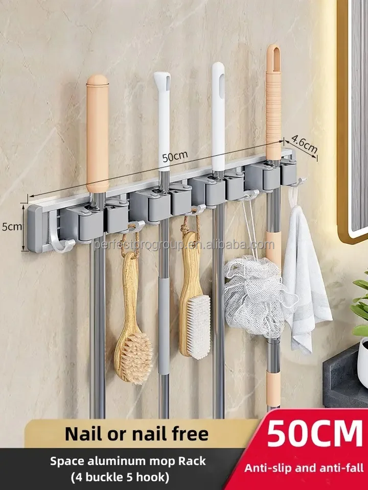 Hot Sell Wall Mounted Aluminum Multifunction Mop Broom Cleaning Tool ...