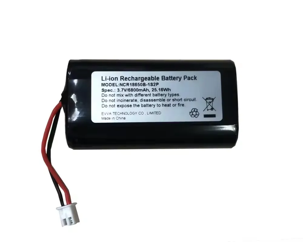 Protected 18650 1S2P Li-ion 3.7V 6800mAh Rechargeable Battery Pack with ...