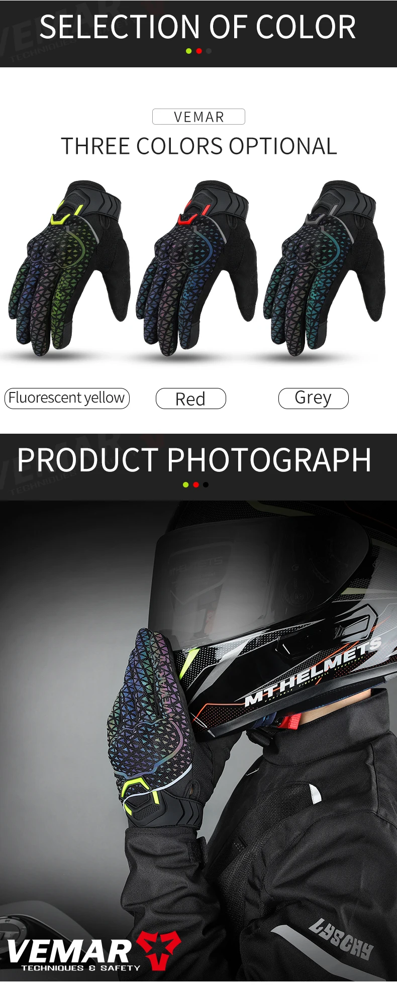 Vemar Cool Summer Motocross Racing Gloves Touch Screen Anti-fall ...