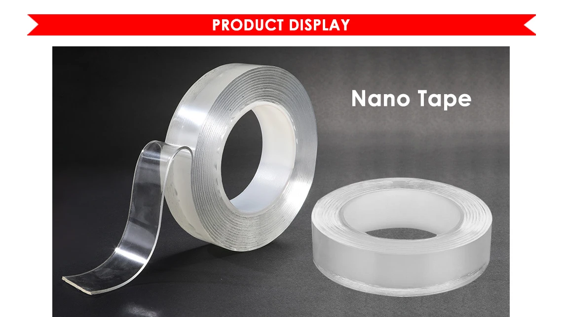 Foska Stationery 2.4cm 3m Transparent Nano Tape - Strong Adhesive