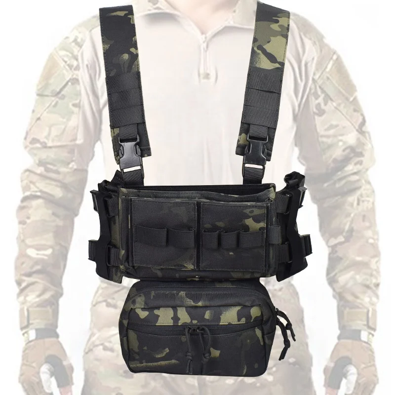 Tactical Chest Rig Waist Belt With X-shaped Free Straps Hiking Padded ...