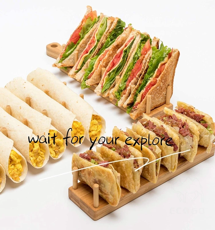Bamboo Taco Rack Holder Taco Tuesday Taco Stand Tray - Buy Taco Holder ...