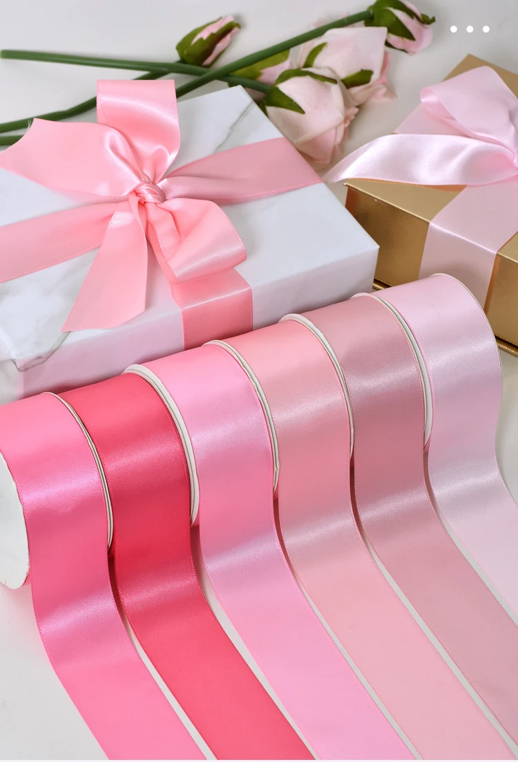 Yama Ribbon 1 1/2inch - Solid Color Pink Double Face Satin