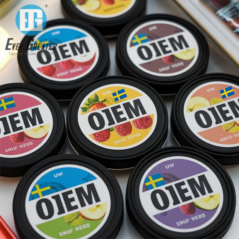 Customized Color Waterpoof Nicotin Pouches Can Plastic Snus Tobacco ...