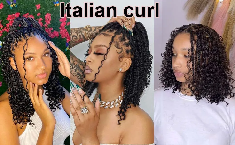 Wholesale 12 Inch Boho Box Braids Crochet Hair - Italian Curl