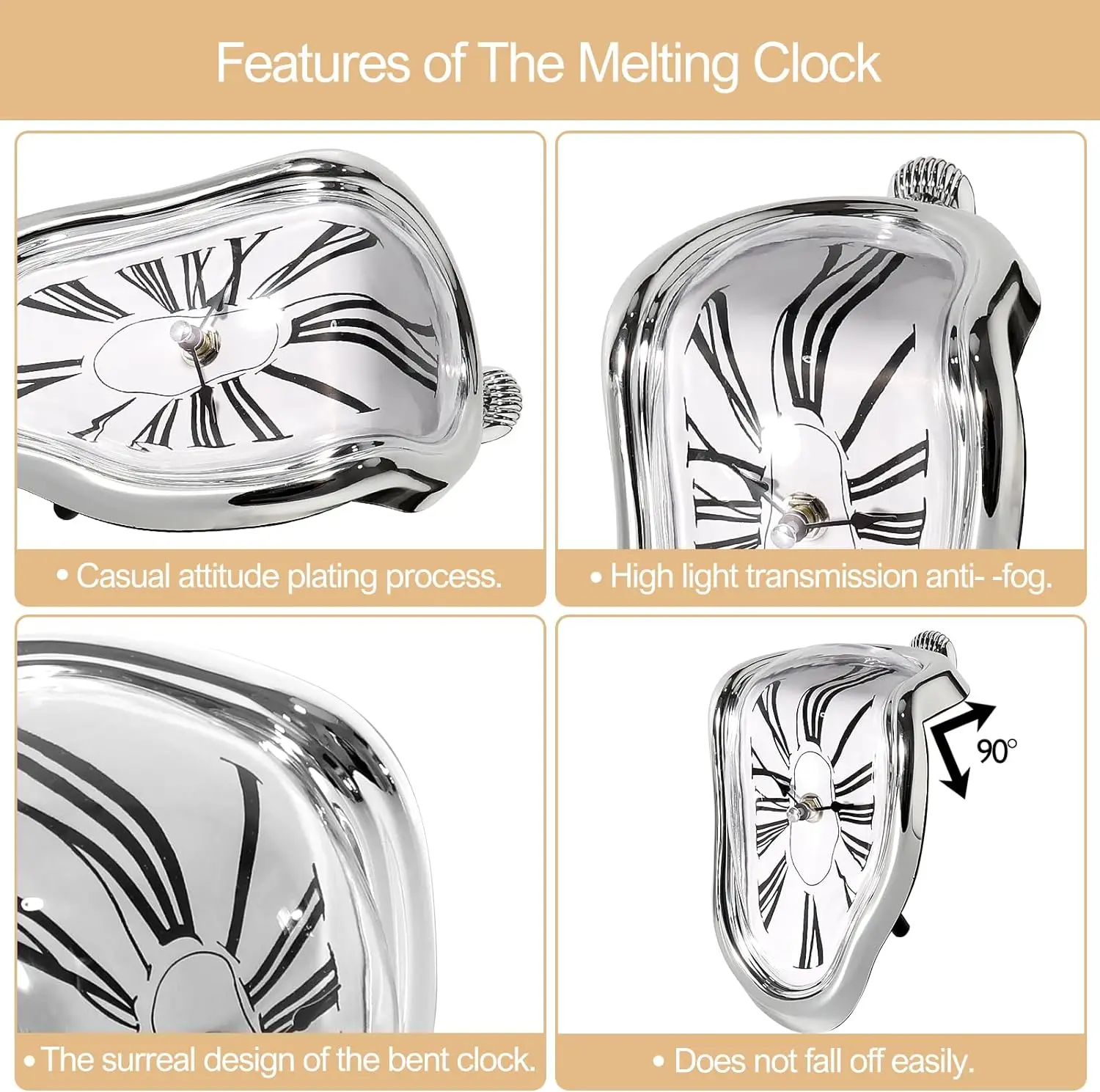 Surreal Melting Shelf Clock - Salvador Dali Style Wall Clock