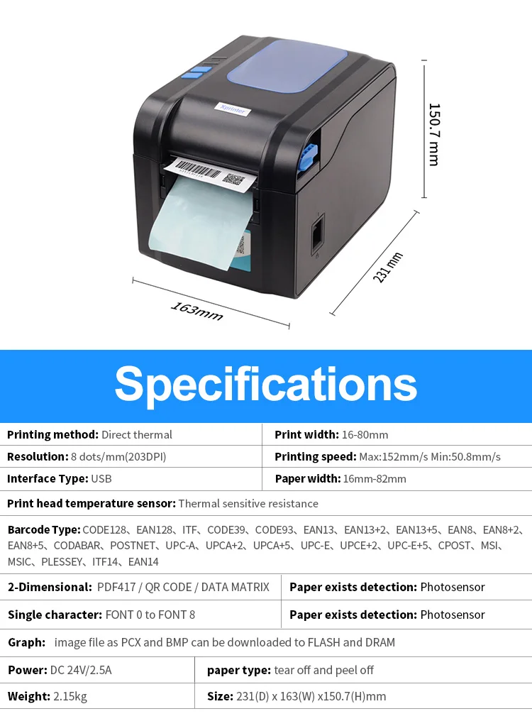 Professional Reader Convyor Barcode Label Printer Xprinter With Great ...