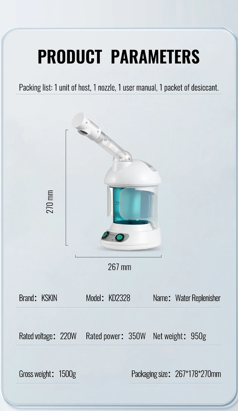 KSKIN Facial Steamer - Professional Ionic Facial Sauna