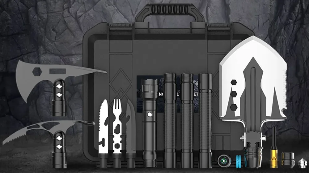 Survival Off-roading Tool Kit Multifunctional Shovel Axe Car Tool Box ...