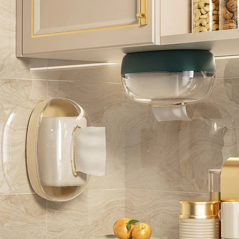 Bathroom Hanging Storage Box No Punching Luxury With Gold Paper Napkin ...