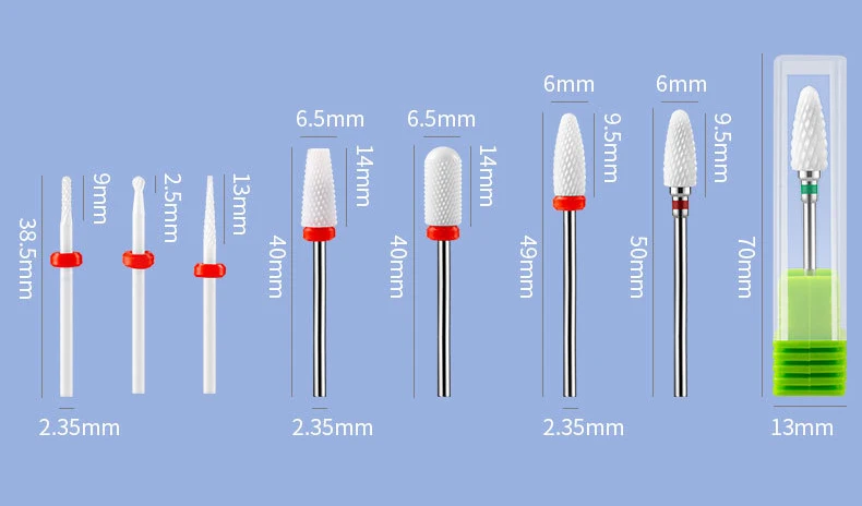 3/32'' (2.35mm) Professional E File Ceramic Nail Drill Bits For Nail ...