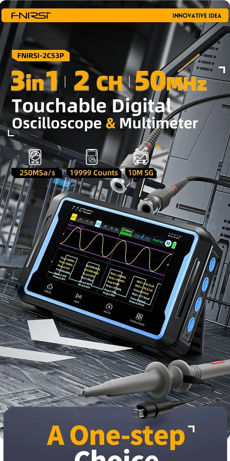 FNIRSI 2C53P - Versatile 3IN1 Oscilloscope with Touch Screen