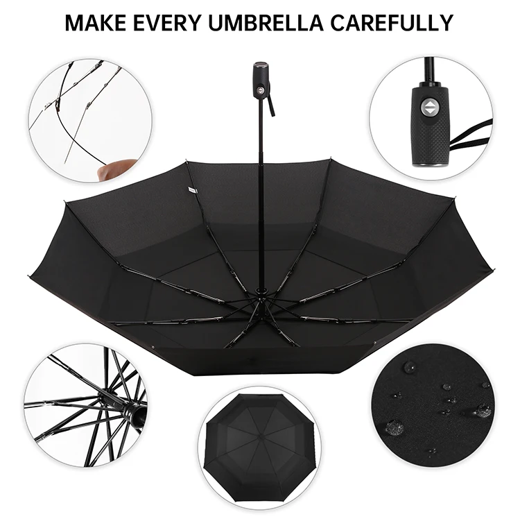Windproof Travel Compact Light Automatic Strong Portable Umbrella
