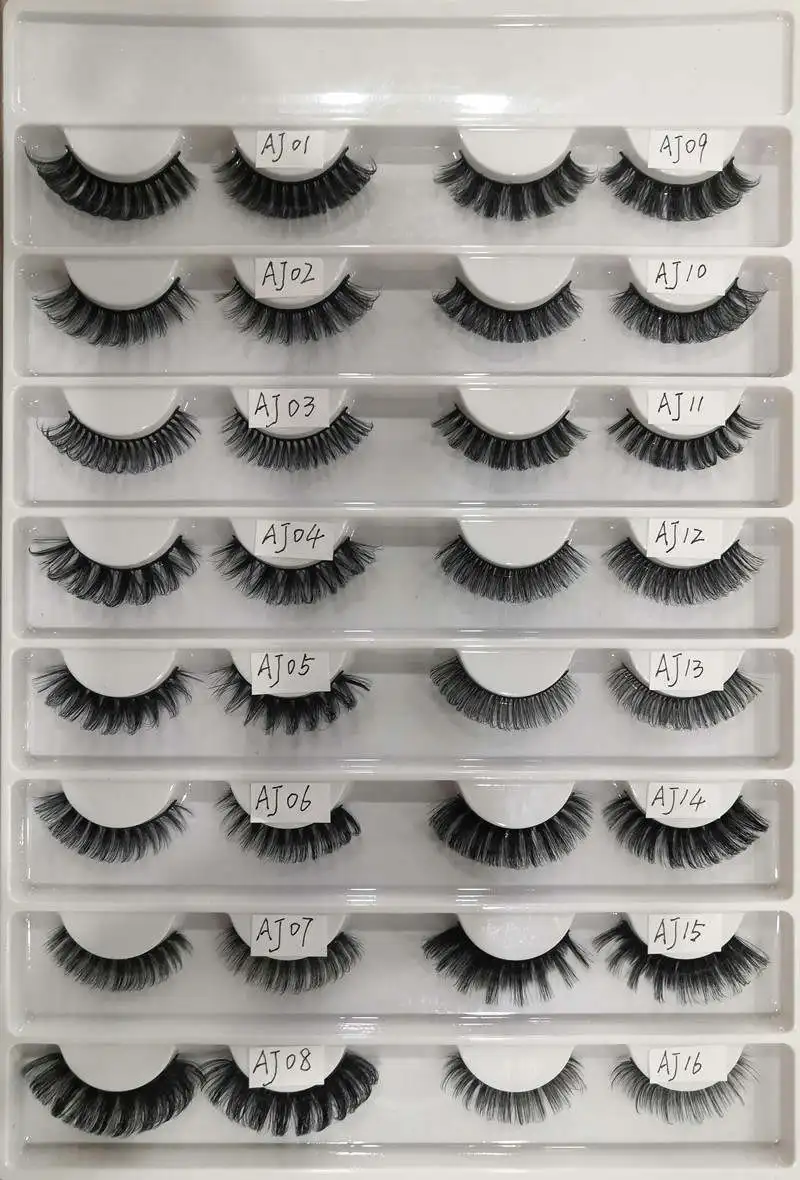 D Curl Eyelashes Russian Volume Strip Lash Faux Mink 18mm D Curl Deep