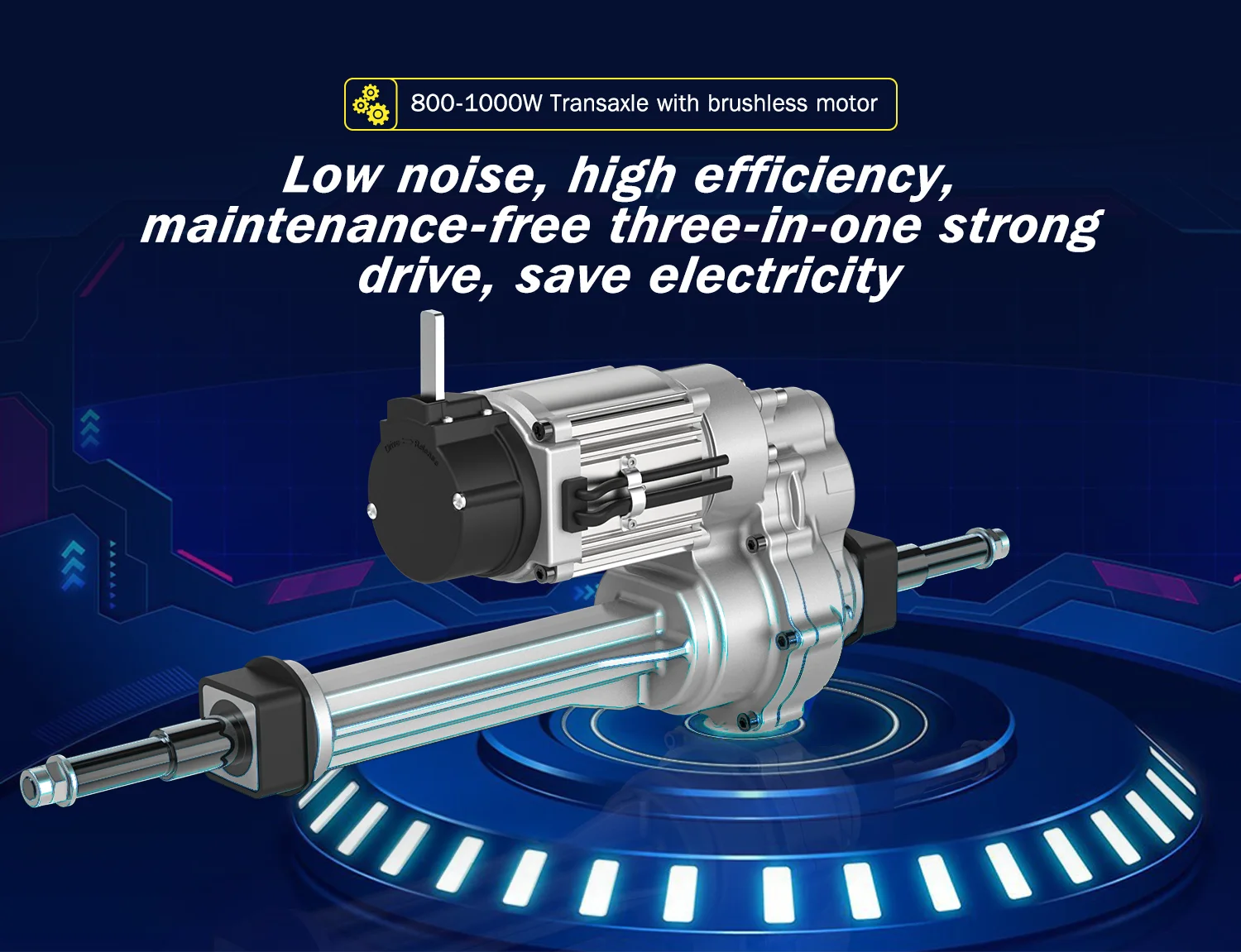 Customizable 48v 800w-1000w Brushless Transaxle 24v Dc Commutation Rear ...