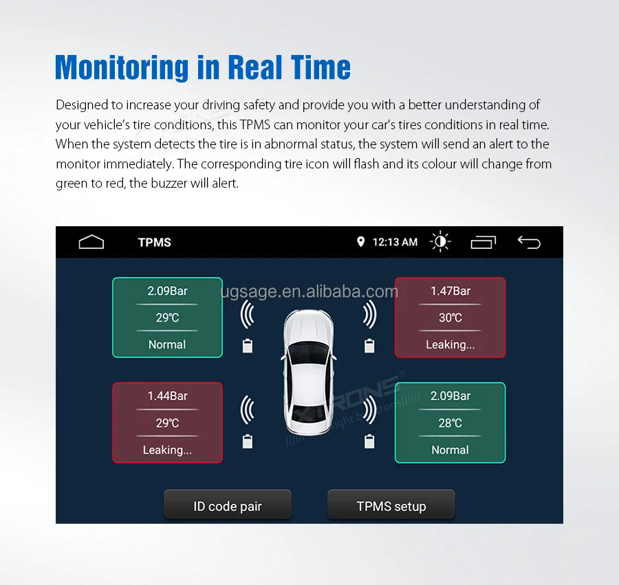 Xtrons Tpms07 Car Usb Tpms Sensor For Android Head Units,Tire Pressure ...