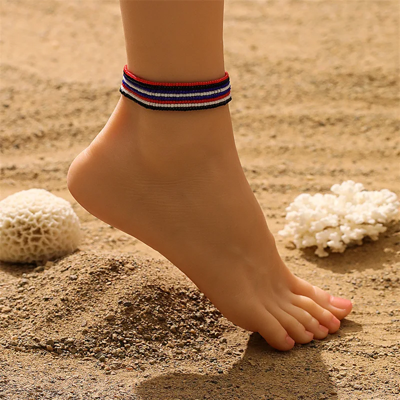 Supply Boho Fashion Colorful Seed Bead Heart Butterfly Beach Anklet Set ...