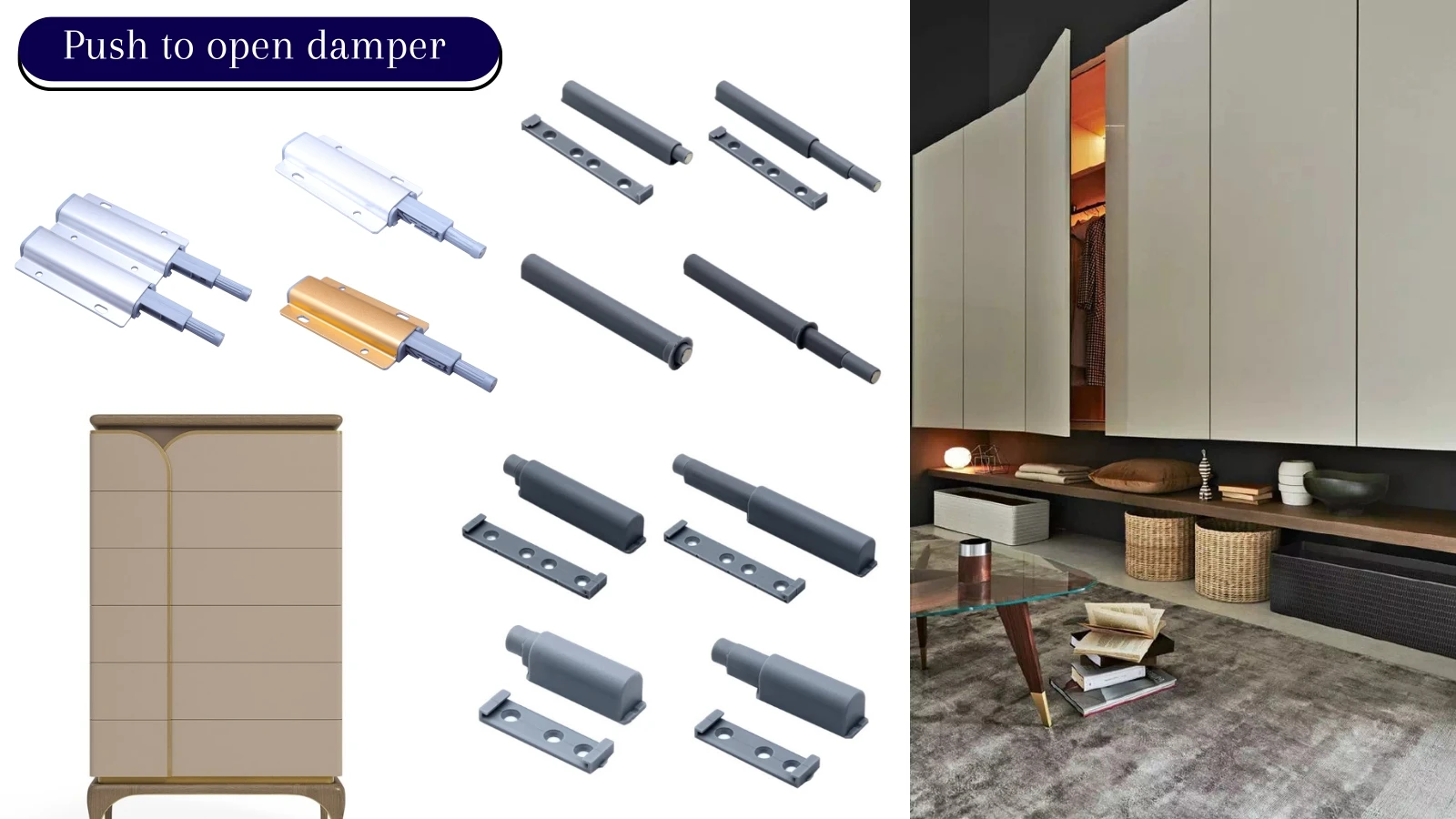 Single Magnetic Door Latch Push Catcher Furniture Push Open Fitting ...