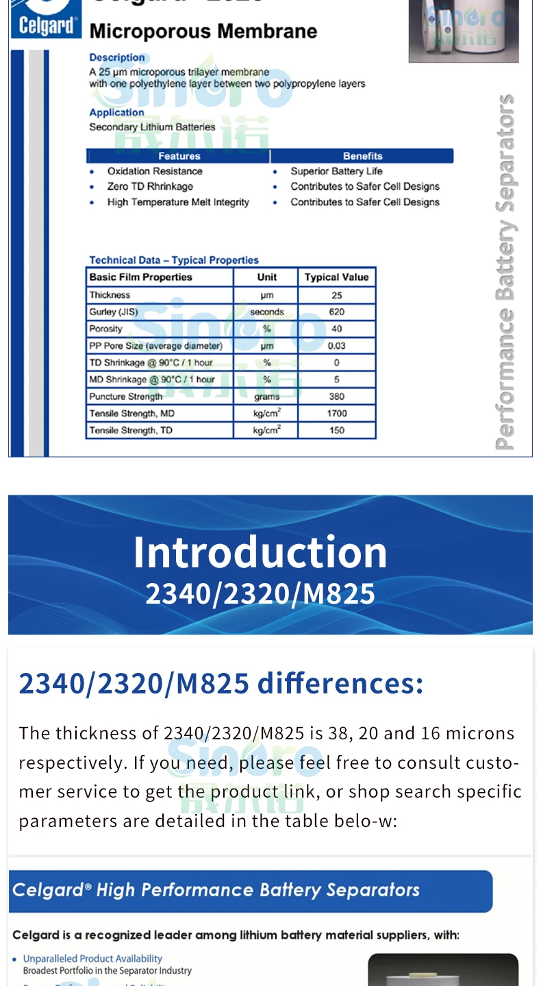 Celgard PP Lithium Battery Separators - Durable & Efficient