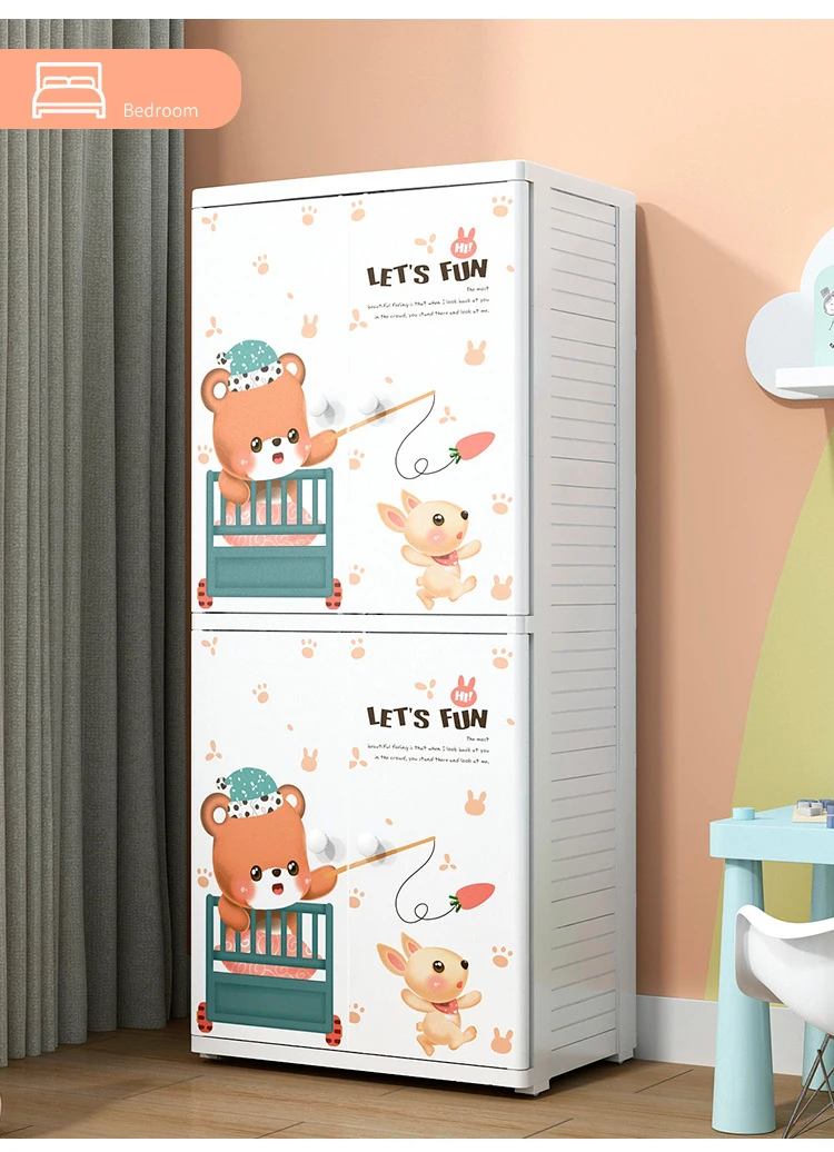 New Arrival Plastic Wardrobe Cabinet for Kids 58 CM Modern Cartoon ...