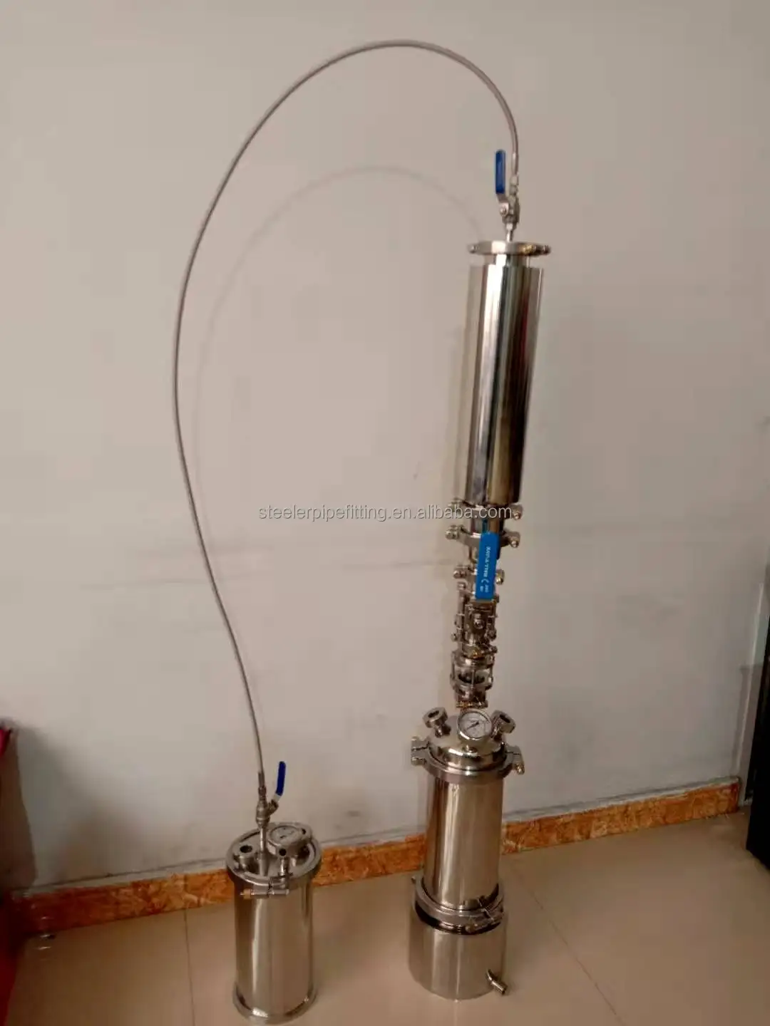 Ss304 Stainless Closed Loop Jacketed Column With 1/2"fnpt For Extractor ...