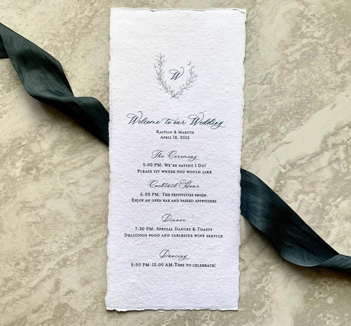 Customization Luxury Hardcover Modern Cotton Paper Wedding Place Menus ...