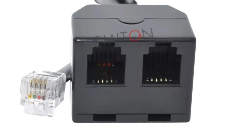 25cm/0.8ft Telephone Rj9 Male To 2 Female 4p4c Connector Adapter Splitter Extension Cable Rj9 ...